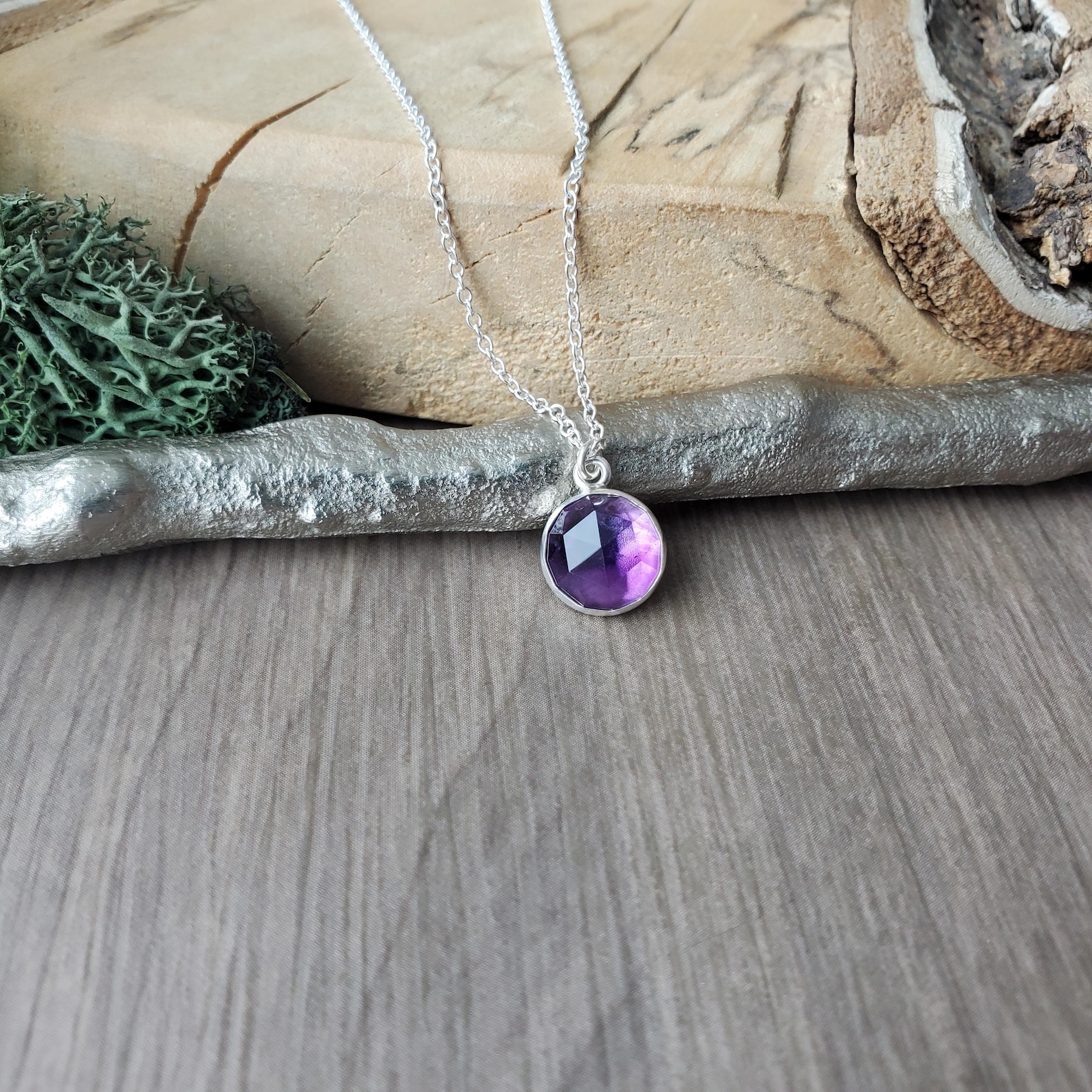 Amethyst Necklace, Sterling Silver, February Birthstone, February ...