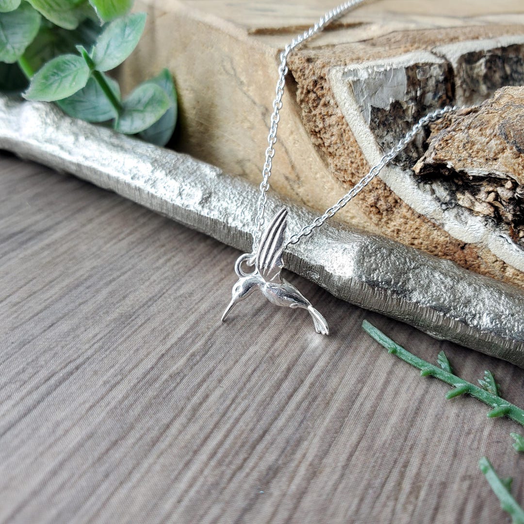 Humming Bird, Necklace, Hummingbird Necklace, Sterling Silver, Tiny ...