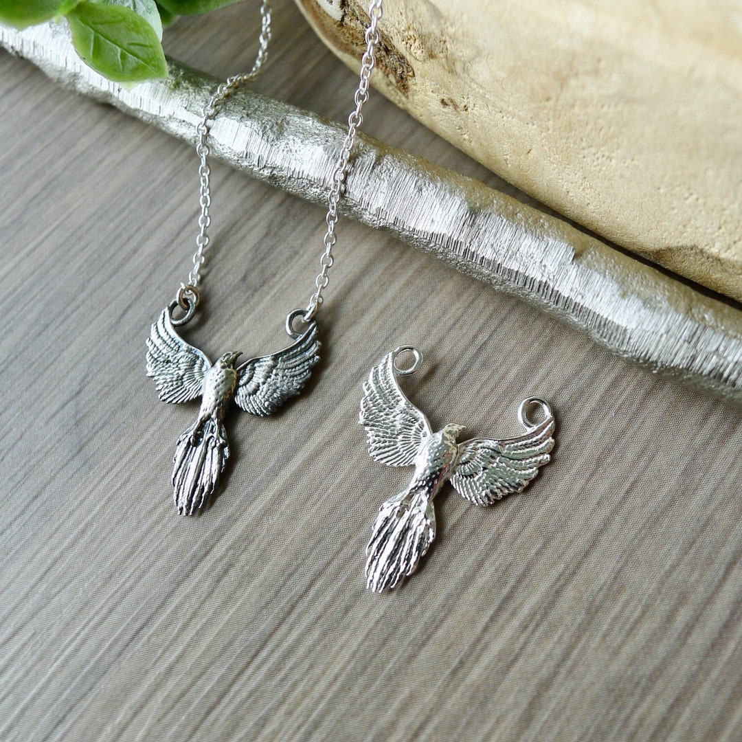 Phoenix Necklace, Sterling Silver, Fenix Necklace, Pheonix, Minimalist ...