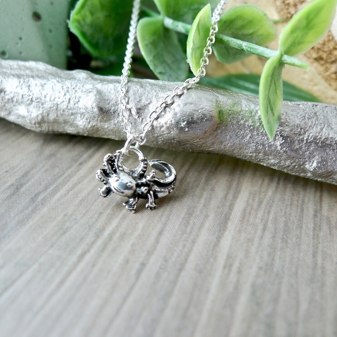 Axolotl Necklace Sterling Silver Silver Axolotl 925 - Etsy