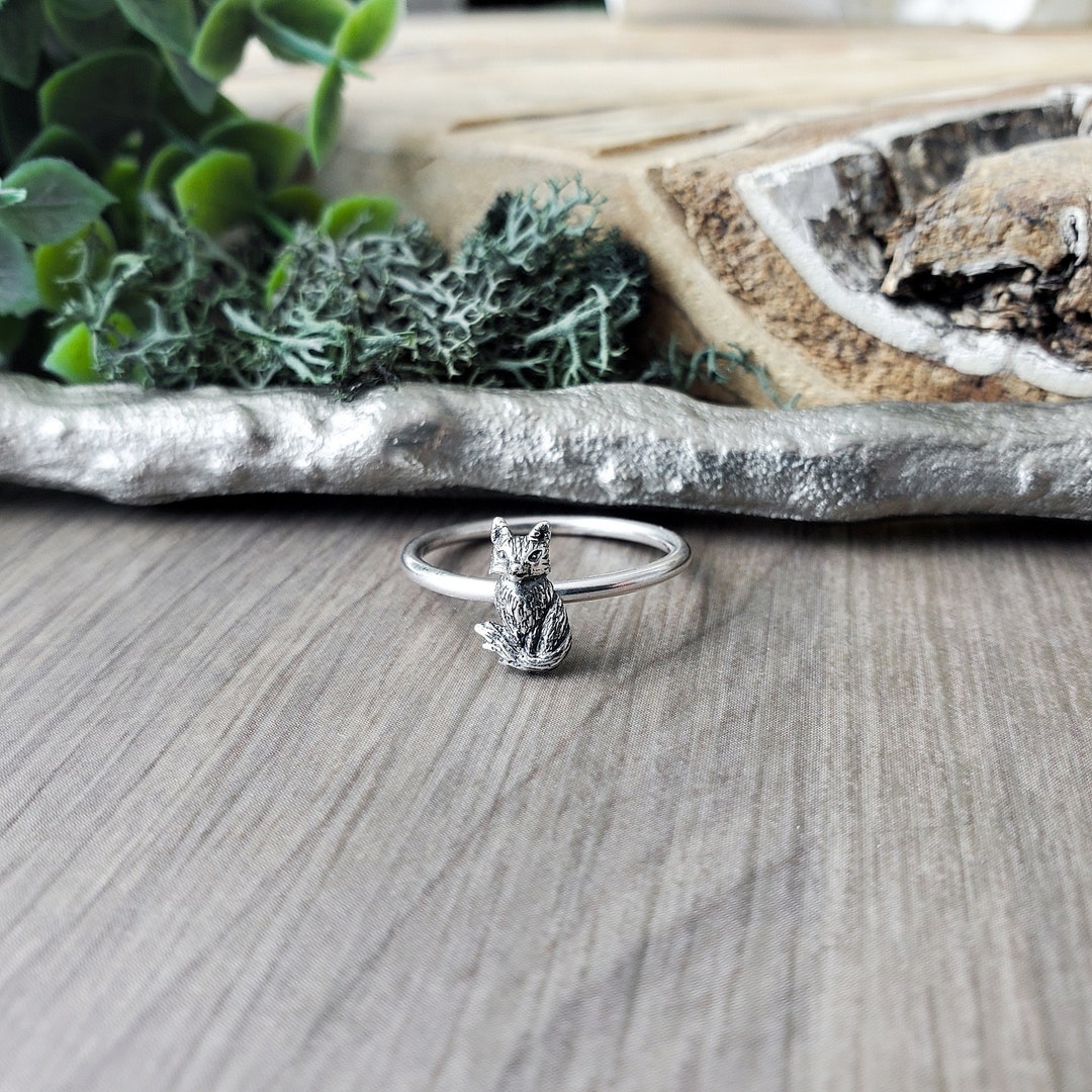 Fox Ring, Sterling Silver, Arctic Fox Ring, Fox Jewelry, Silver Fox ...