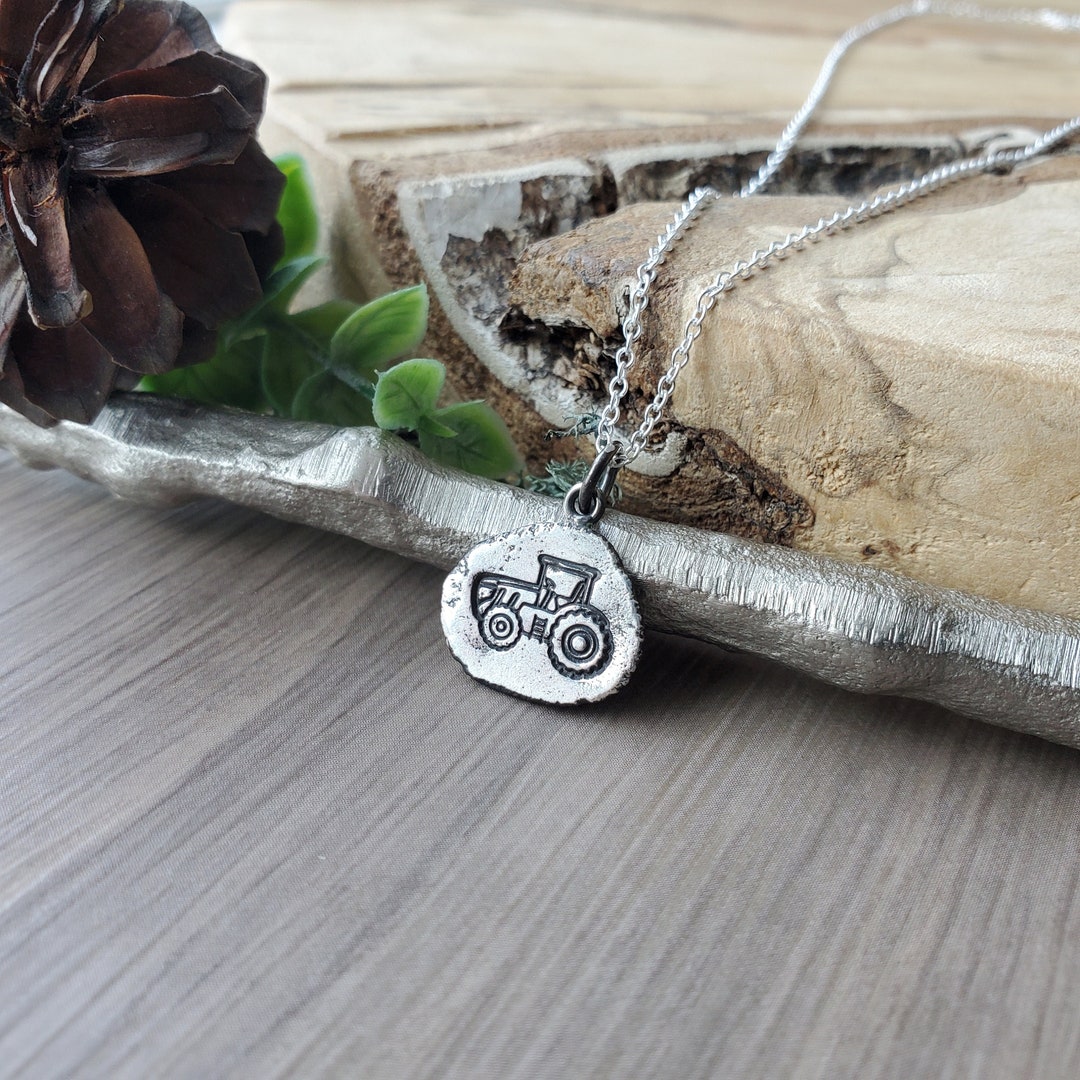 Tractor Necklace, Custom, Sterling Silver, Little Tractor, Tractor ...