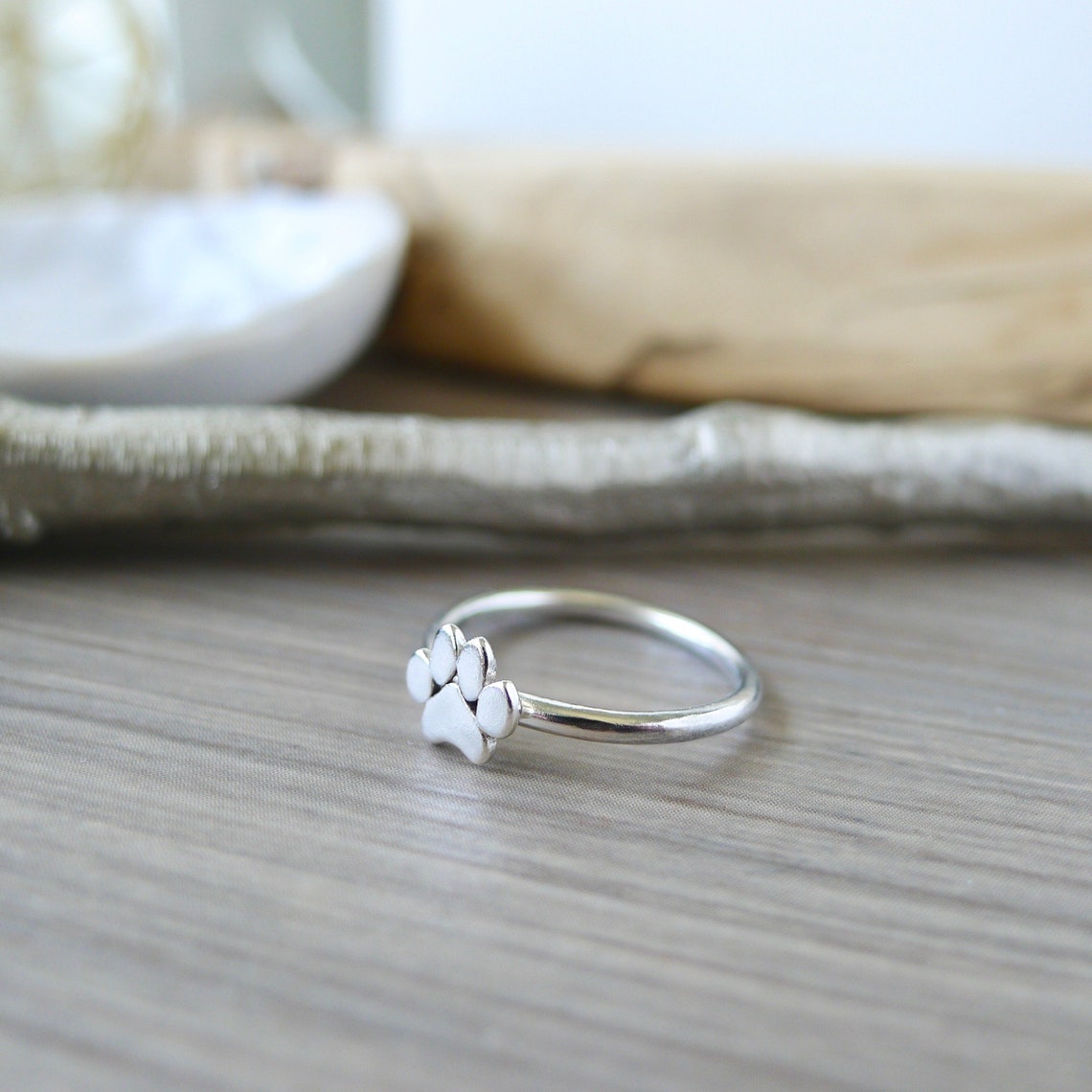 Paw Print Ring Sterling Silver Dog Lover Gift Dog Owner | Etsy
