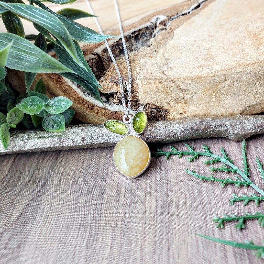 Lemon Necklace, Sterling Silver, Lemon Quartz, Gemstone Lemon Jewelry ...