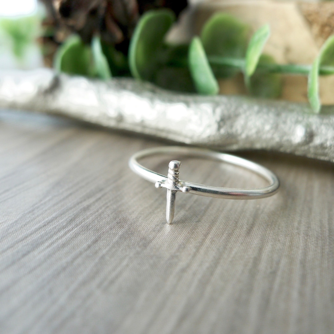 Dagger Ring, Sterling Silver, Sword Ring, Silver Sword, Medieval ...