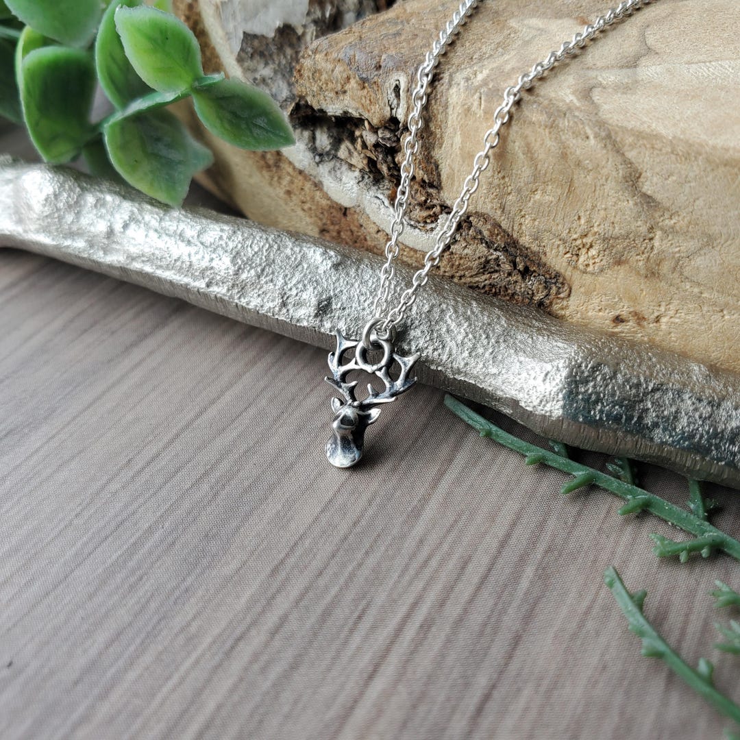 Sterling Silver Deer Necklace, Sterling Deer, Deer Silhouette, Silver ...