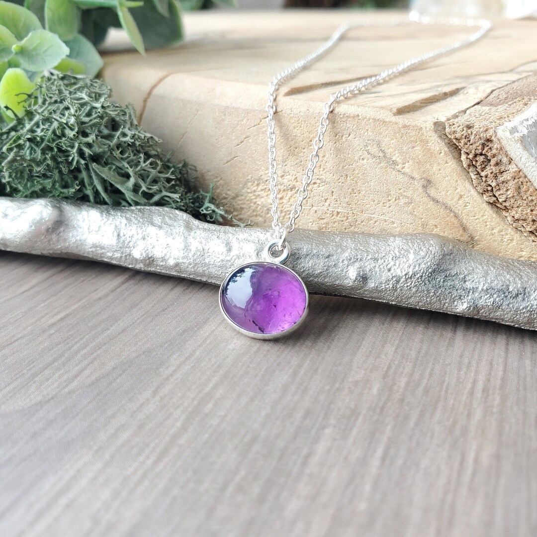 Amethyst Necklace, Sterling Silver, February Birthstone, February ...