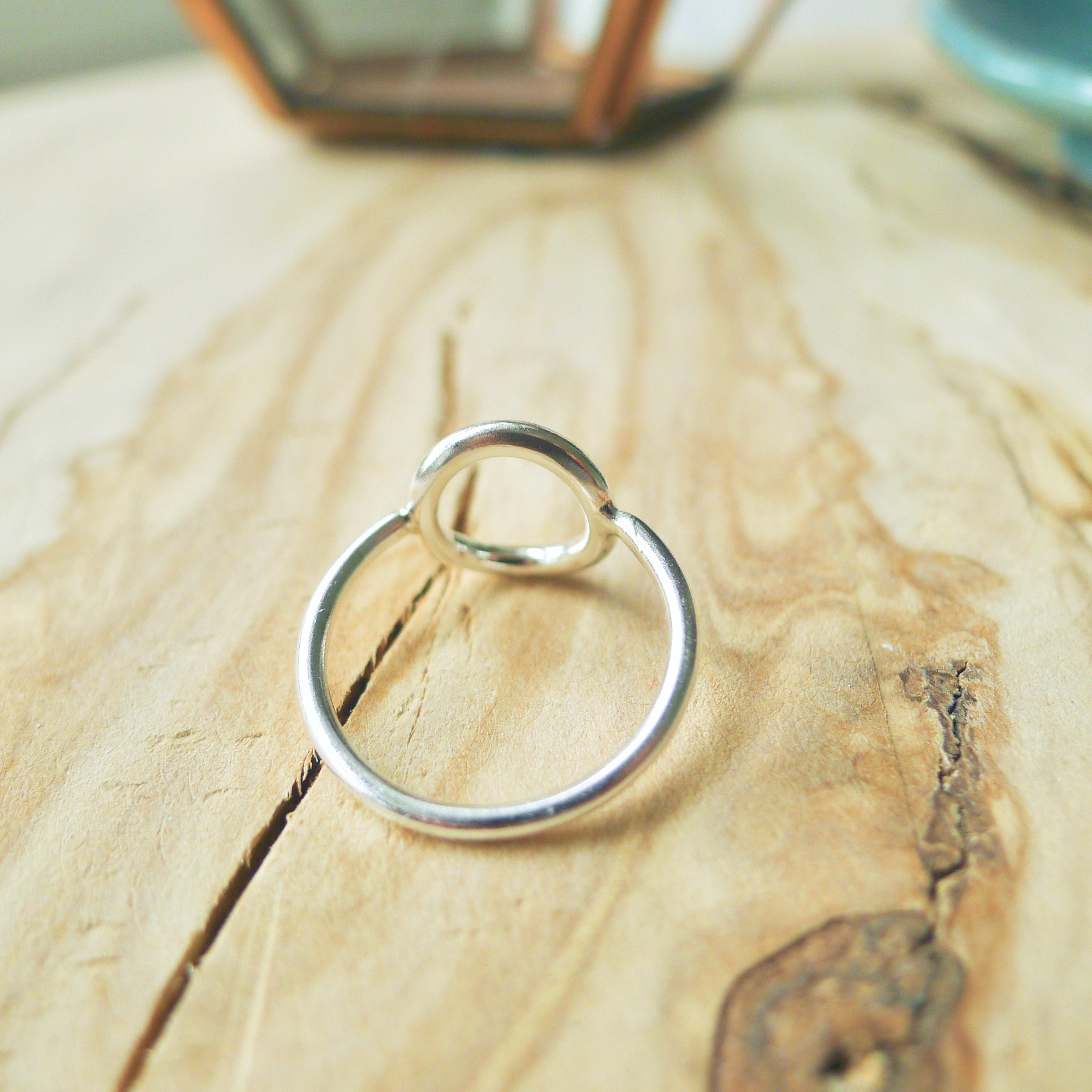 Circle Ring Sterling Silver Open Circle Ring Simple Ring - Etsy