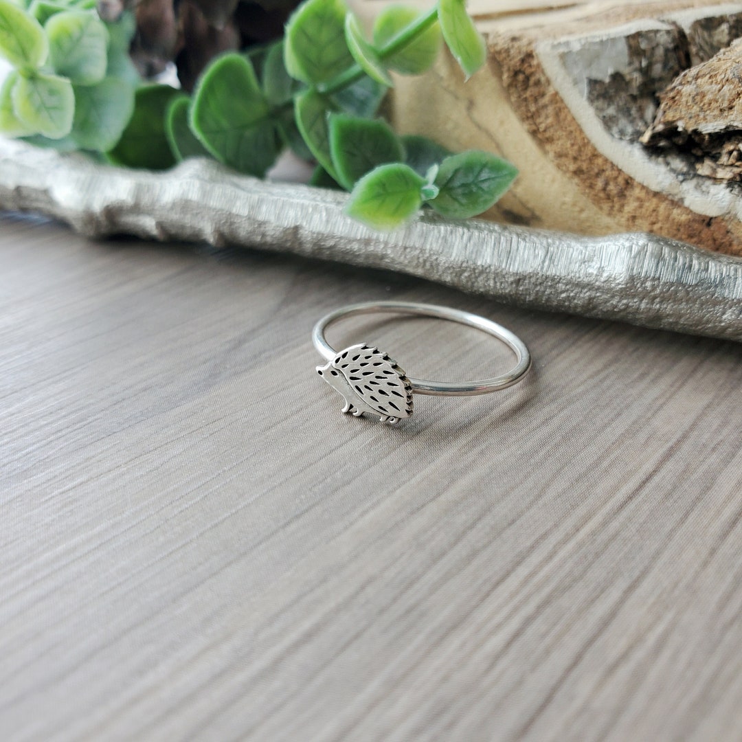 Hedgehog Ring, Sterling Silver, Silver Hedgehog, Minimalist Hedgehog ...