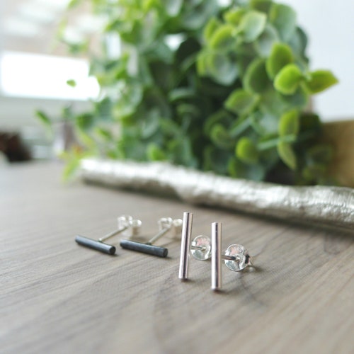 Plain Studs Sterling Silver Modern Studs Stud Earrings - Etsy Canada