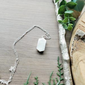 Opal Necklace, Sterling Silver, Pink Aura Opal, Modern Opal, Hexagon ...