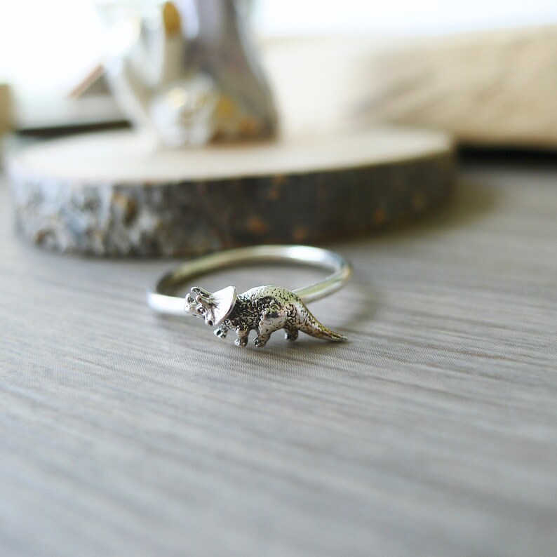 Triceratops Ring Dinosaur Ring Sterling Silver Jurassic | Etsy