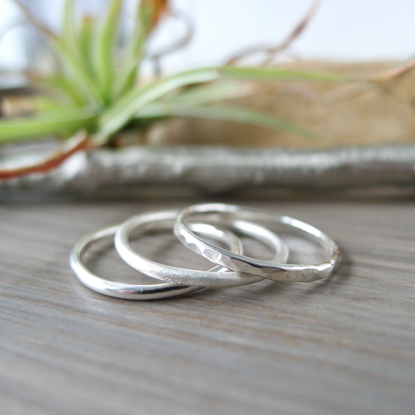 Sterling Silver Stacking Ring Simple Ring Brushed Finish - Etsy