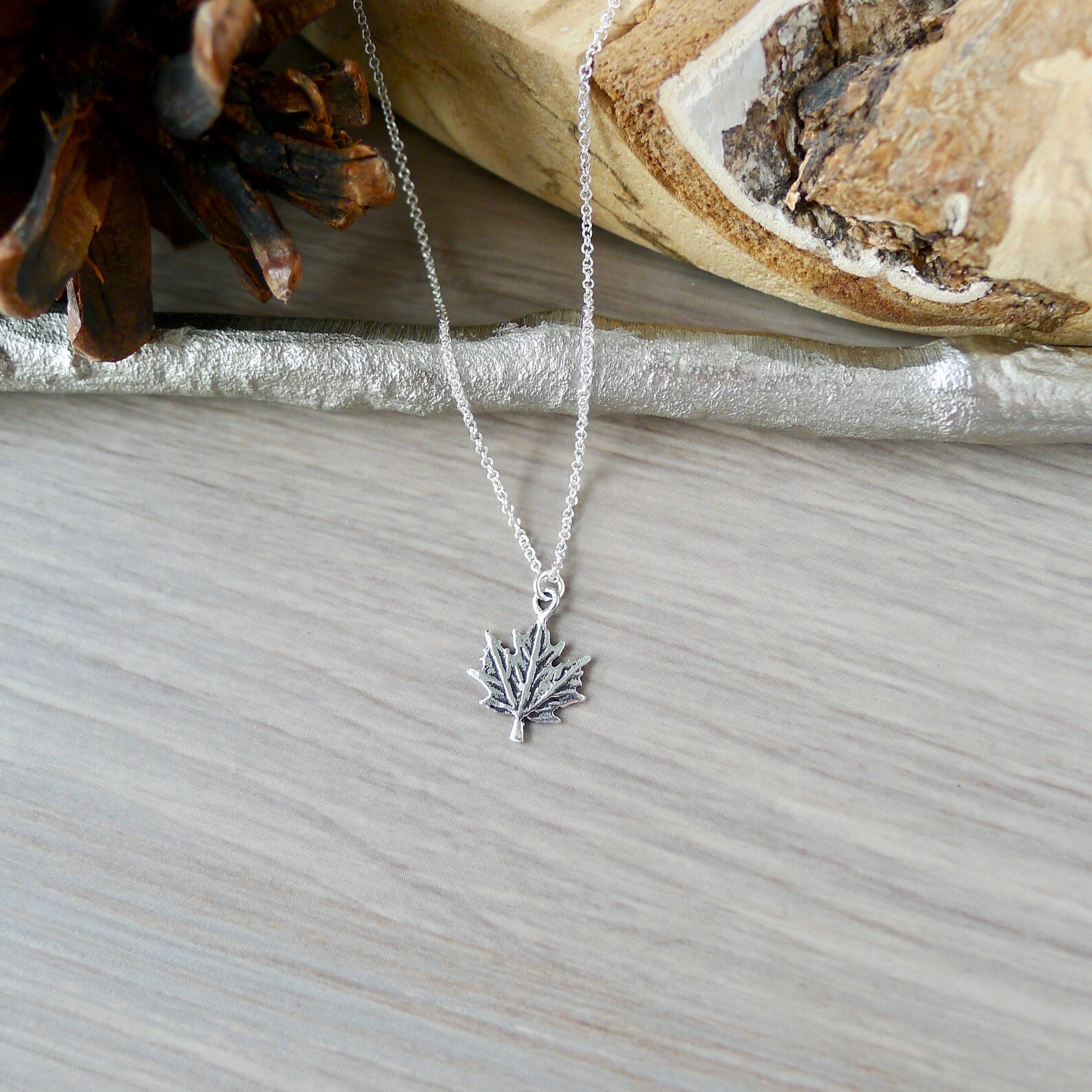 Canada Necklace Sterling Silver Maple Leaf Necklace | Etsy