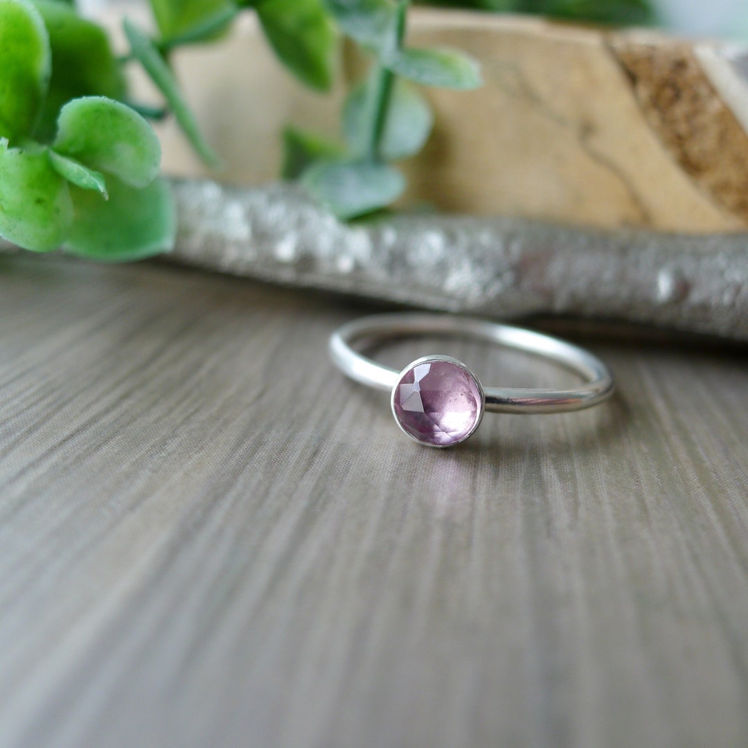 Garnet Ring, Sterling Silver, Malaya Garnet, Pink Garnet, January ...