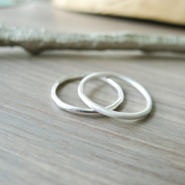 Brushed Silver Ring - Etsy