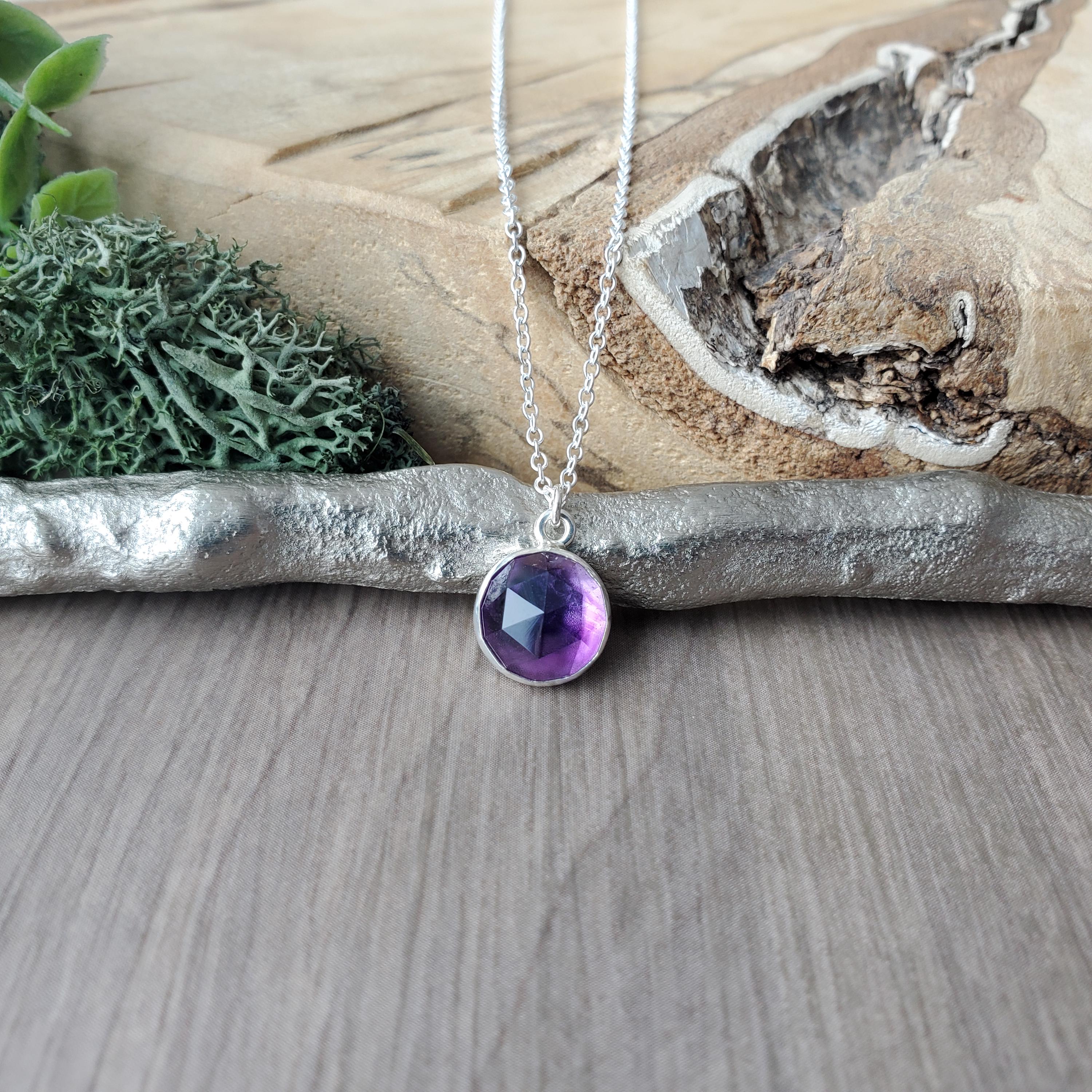 Amethyst Necklace, Sterling Silver, February Birthstone, February ...