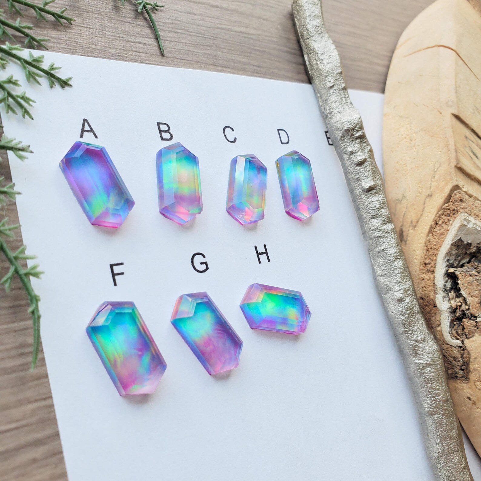 Opal Necklace, Sterling Silver, Pink Aura Opal, Modern Opal, Hexagon ...