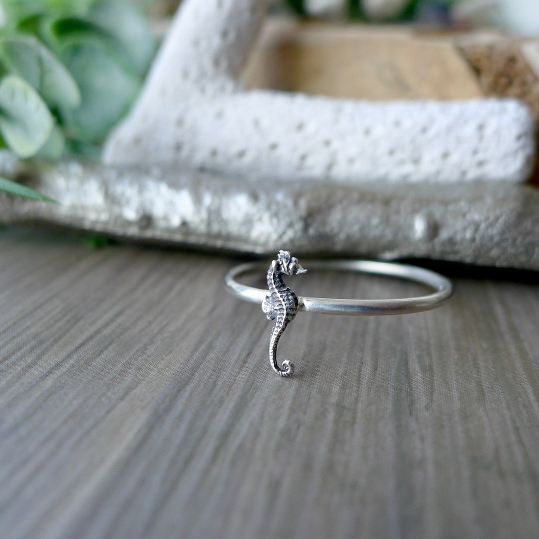 Seahorse Ring, Sterling Silver, Tiny Sea Horse Ring, 3D Seahorse Ring ...