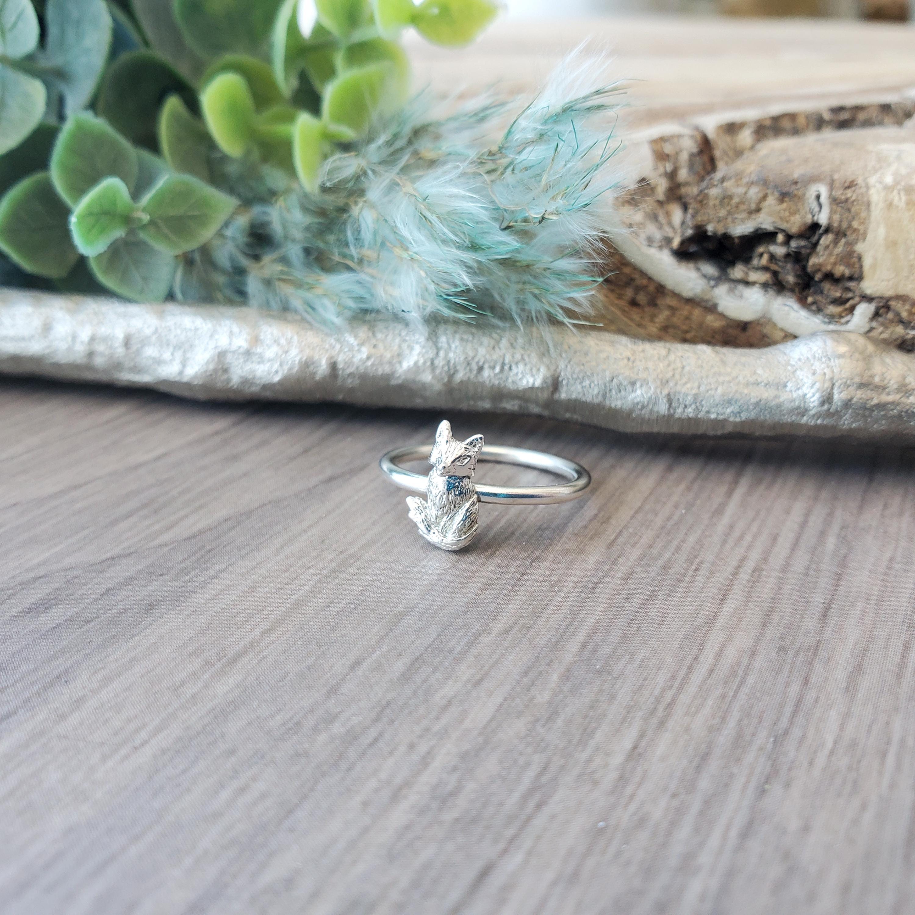 Fox Ring, Sterling Silver, Arctic Fox Ring, Fox Jewelry, Silver Fox ...