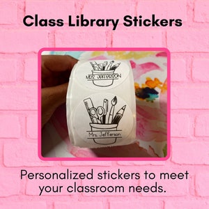 Personalized Teacher Book Stickers: Classroom Library Organization - Etsy