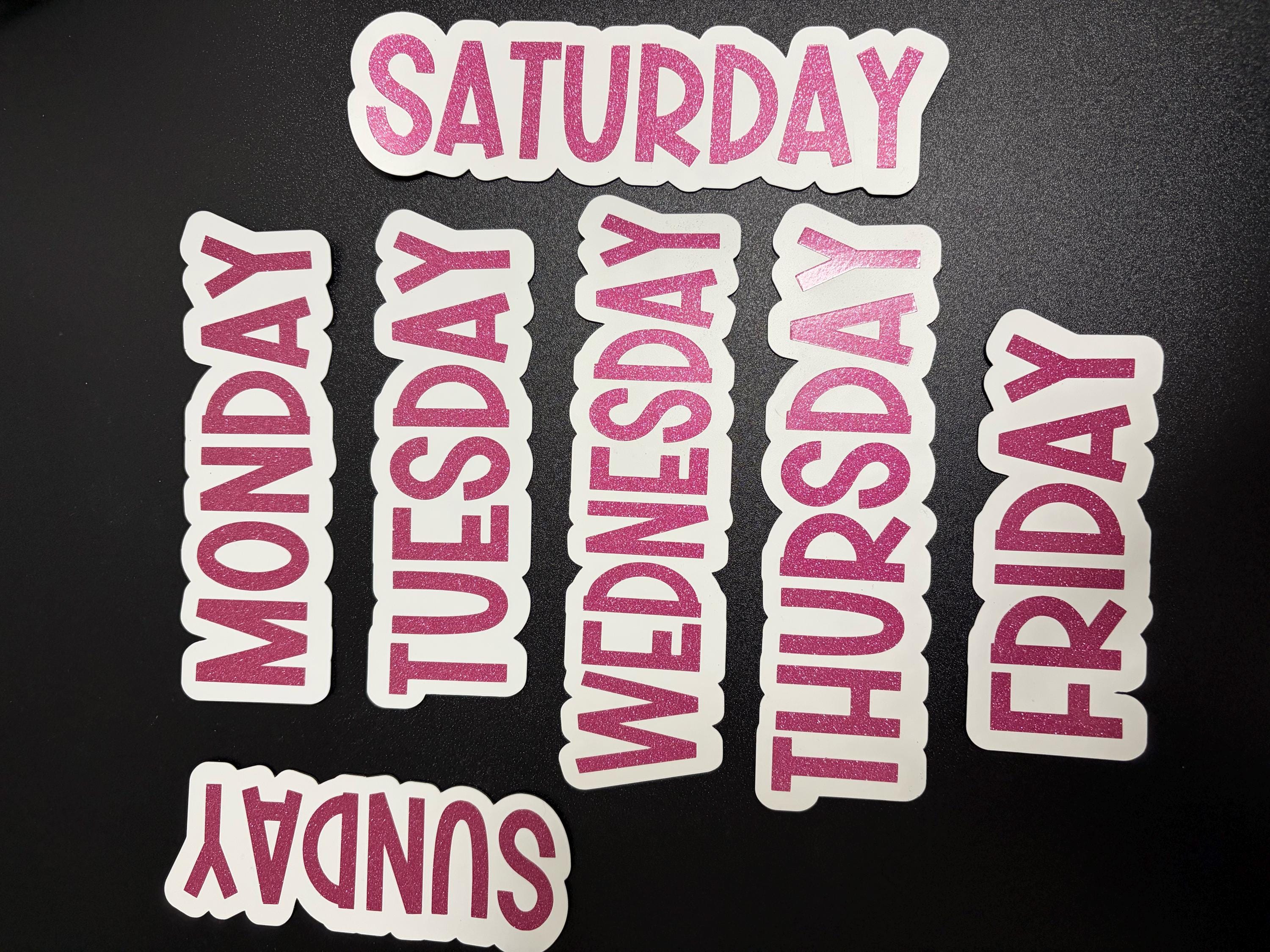 Days of the Week Magnetic Labels: Classroom White Board Calendar Set of ...