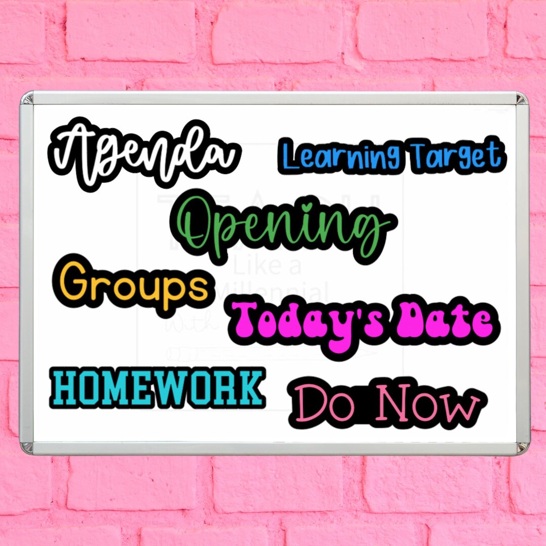 Set of 6 (2") Custom Magnetic Labels, Classroom White Board Labels for ...