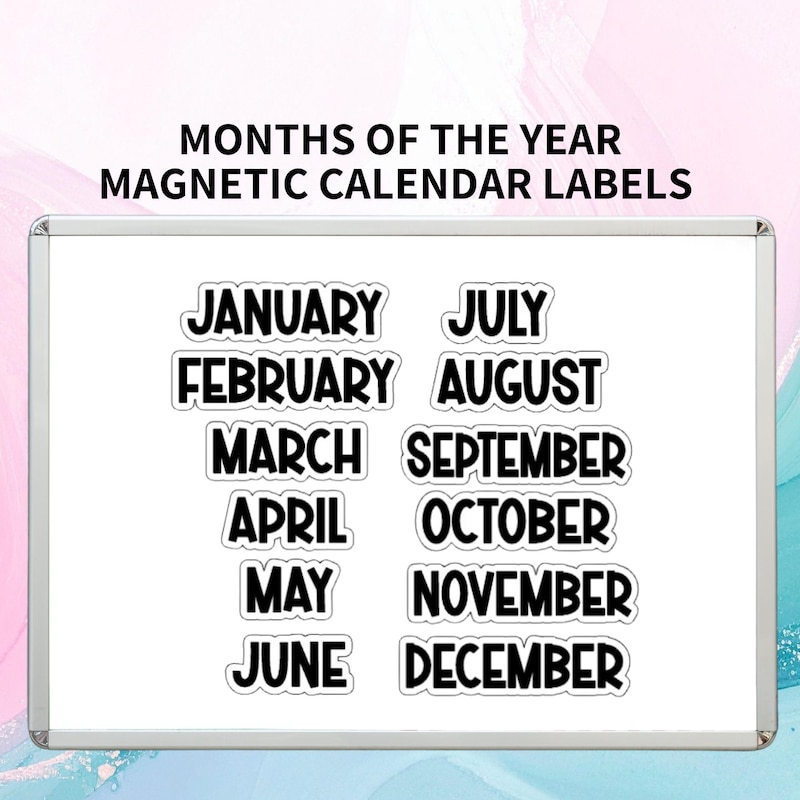 Magnetic Month Labels - Etsy