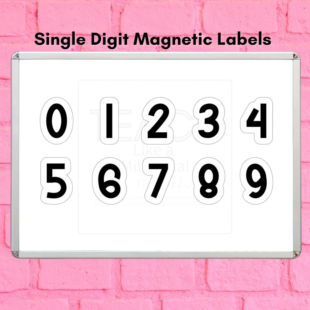 Single Digits (0-9) Magnetic Labels, Classroom White Board, Calendars ...
