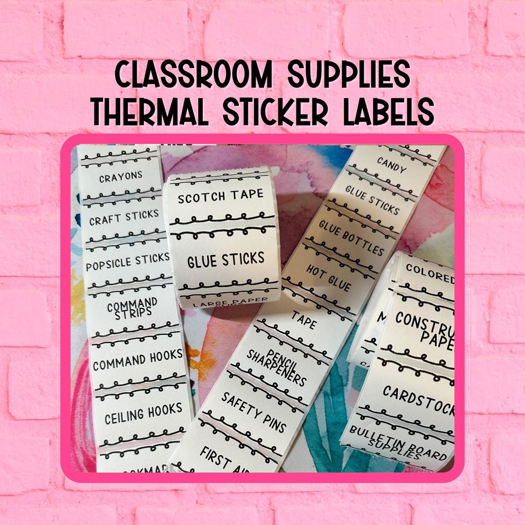 Teacher Supply Label Stickers: Classroom Organization Set of 90 - Etsy