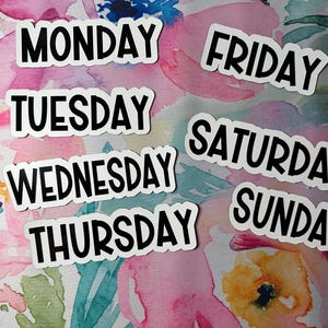 Days of the Week Magnetic Labels: Classroom White Board Calendar Set of ...