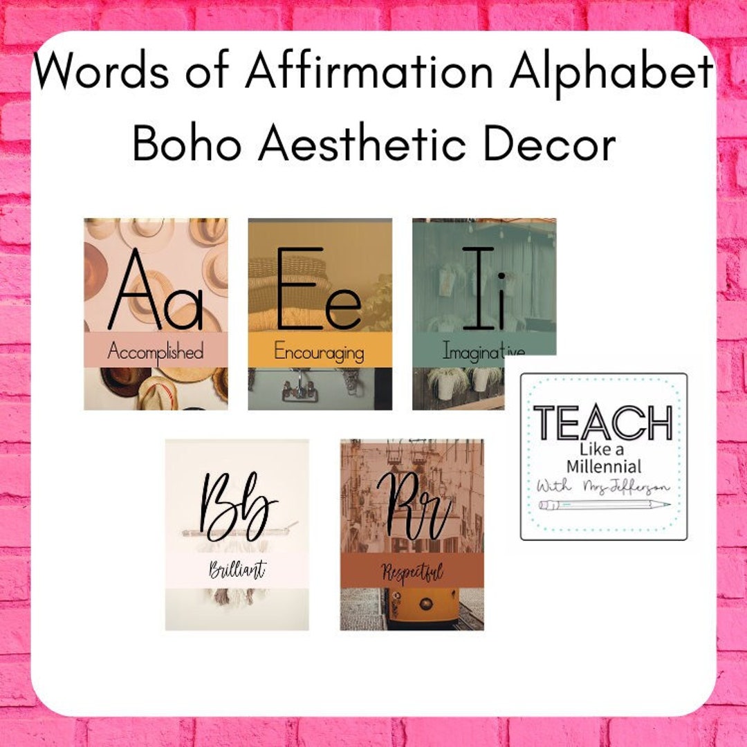 Boho Classroom Decor: Affirmation Alphabet Set (digital Download) - Etsy
