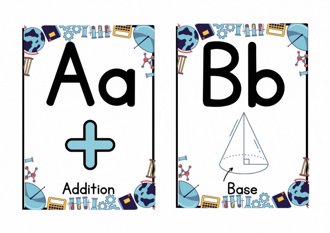 Math Alphabet Classroom Decor: STEM Word Wall (PDF Download) - Etsy UK