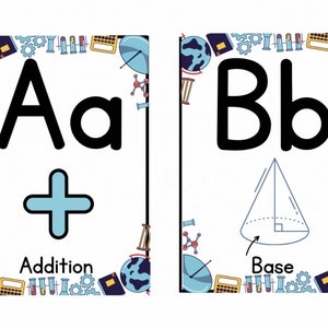 Math Alphabet Classroom Decor: STEM Word Wall (PDF Download) - Etsy UK