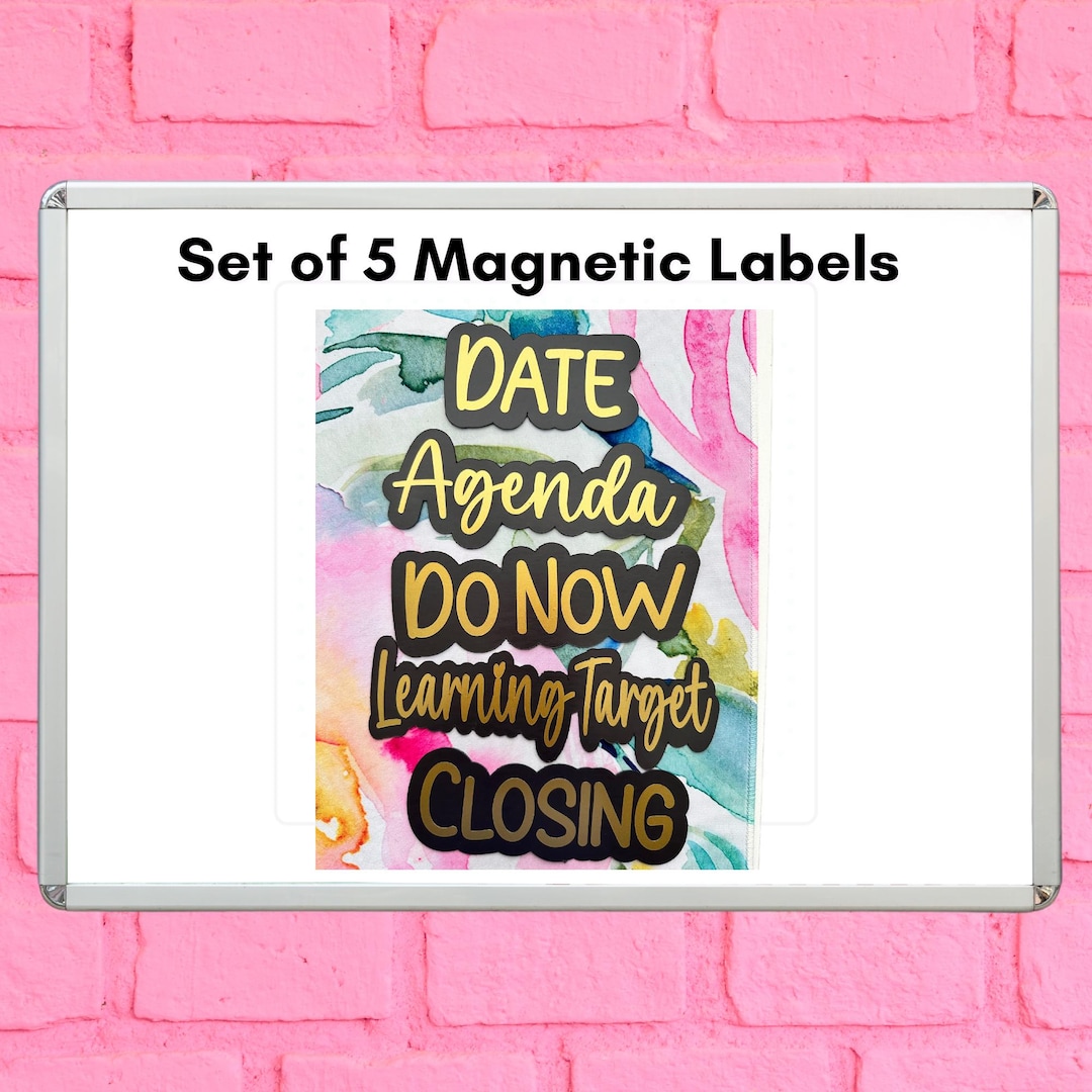 Set of 5 (2") Custom Magnetic Labels, Classroom White Board Labels for ...