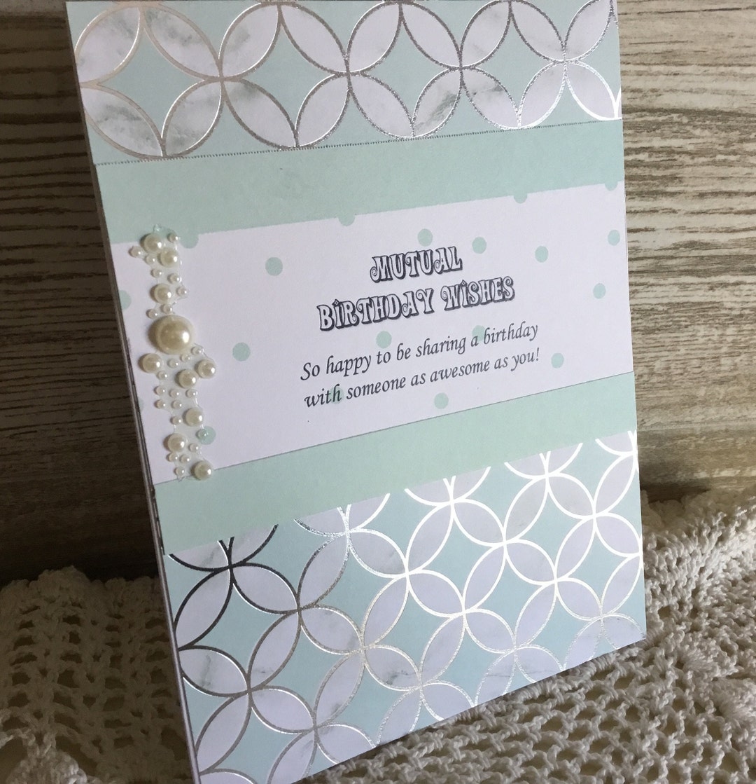 Twin Birthday Card, Same Day Birthday, Mutual Birthday Card, Sharing a ...