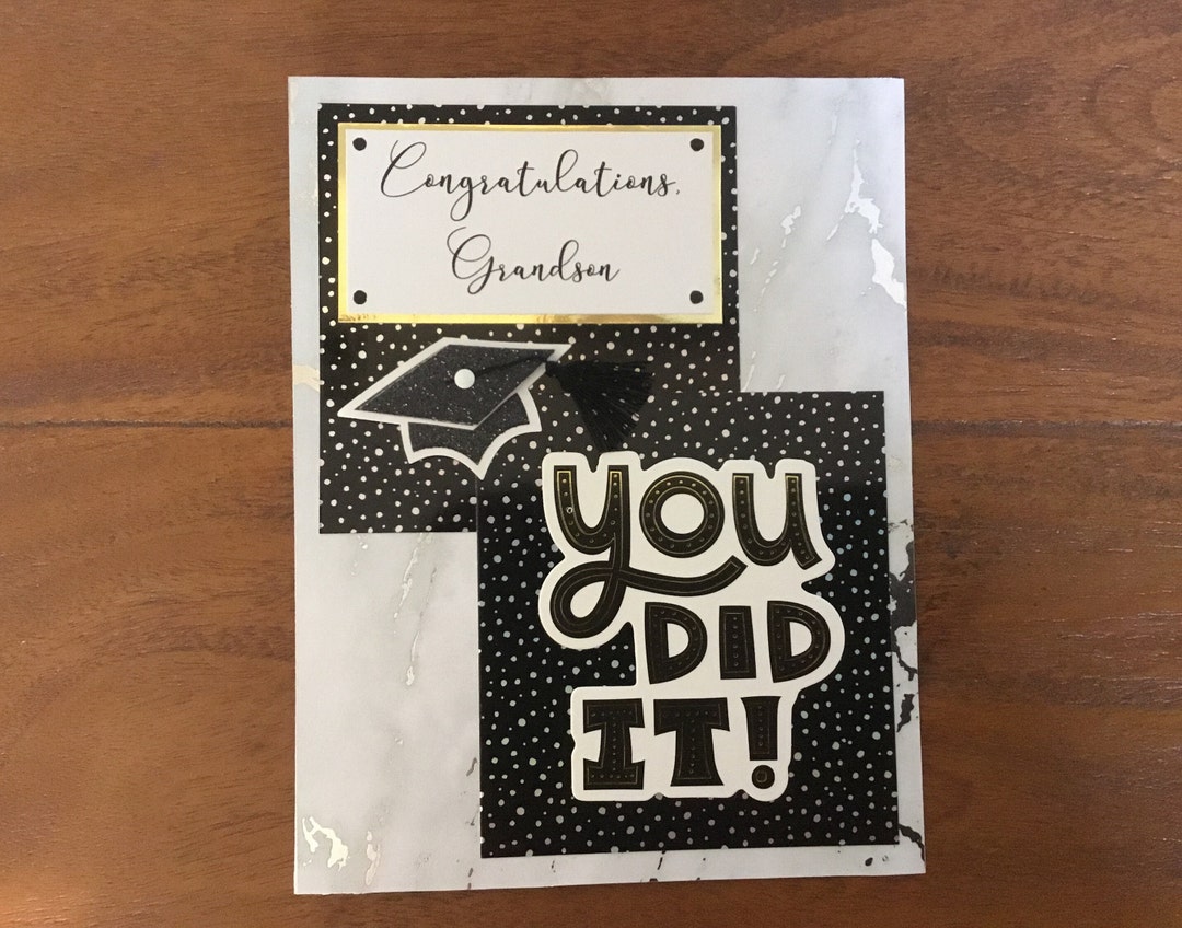 Grandson Graduation Card, Graduation Card and Cap, You Did It ...
