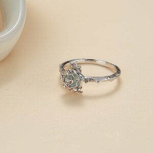 Blue Topaz Rose Ring, Rose Ring, Flower Rings, Gemstone Ring, Sterling ...
