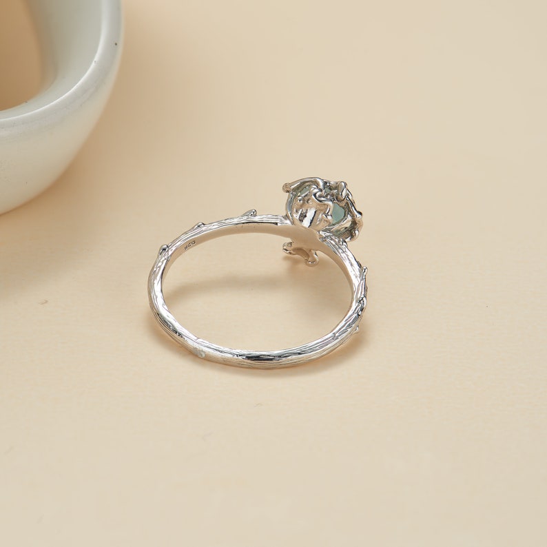 Blue Topaz Rose Ring, Rose Ring, Flower Rings, Gemstone Ring, Sterling ...