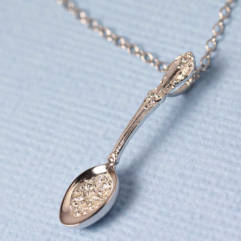 Sterling Silver Spoon Necklace - Etsy
