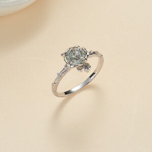 Blue Topaz Rose Ring, Rose Ring, Flower Rings, Gemstone Ring, Sterling ...