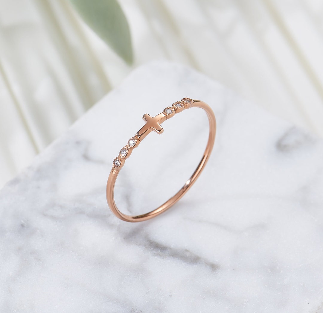 Gold Cross Ring, Religious Rings, Christian Rings, Cross Rings for ...