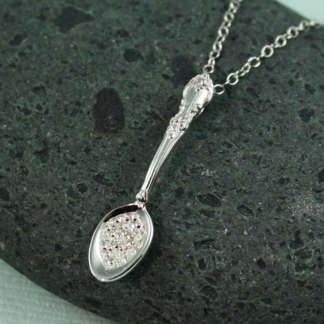 Silver Spoon Necklace, Spoon Necklace, Mini Spoon, Tiny Spoon Jewelry ...