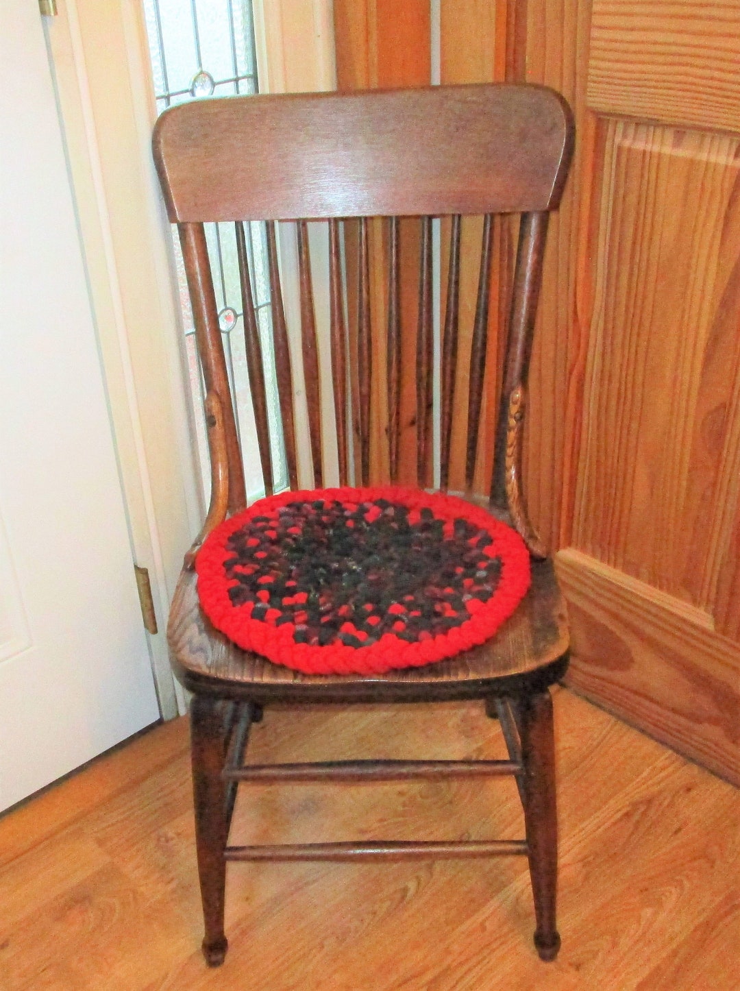 Round Braided Chairpad Round Table Mat Wool Table Mat Hand-braided ...