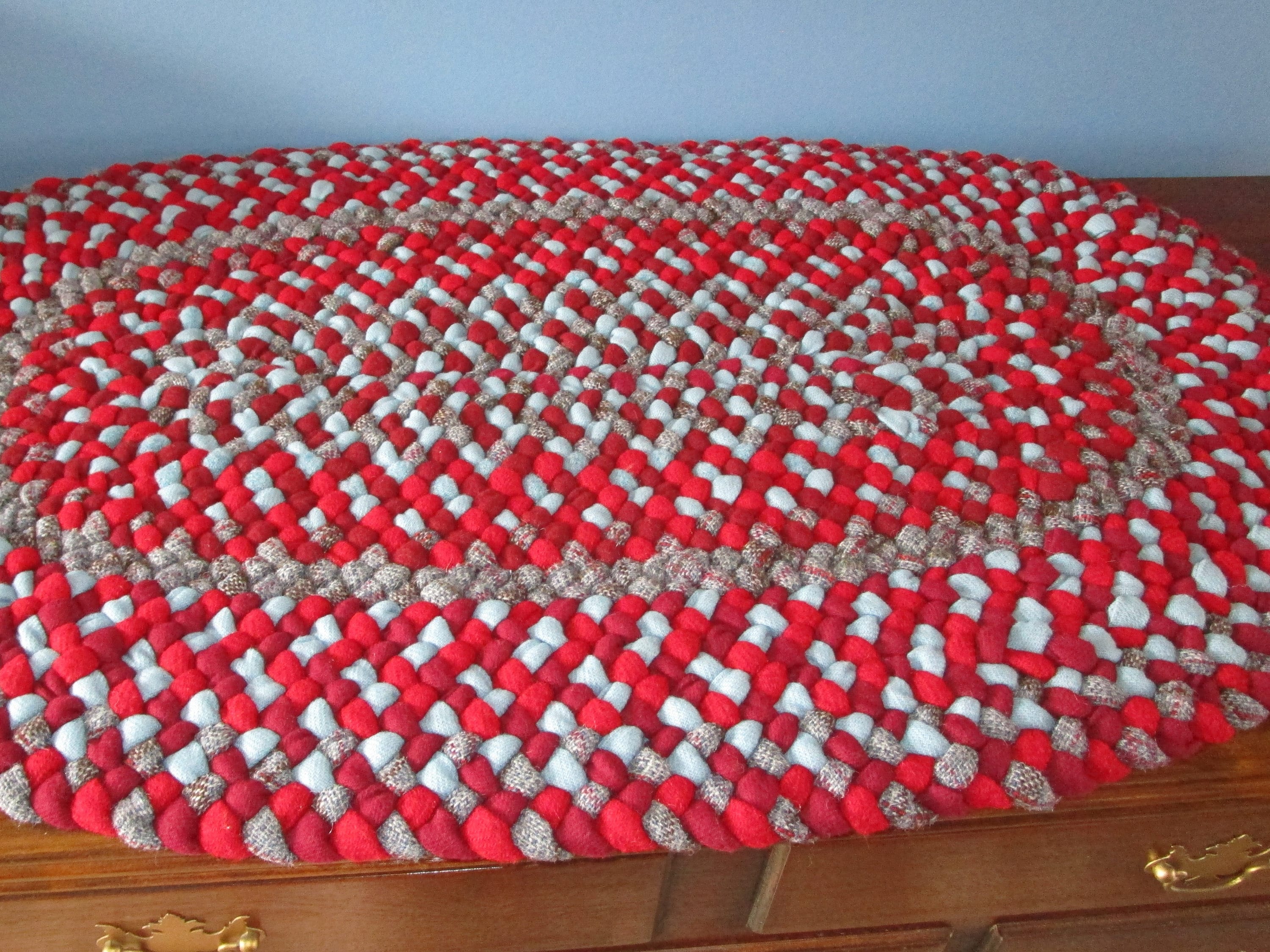 Area Rug Oval Rug Hand Braided Rug Recycled and New Wool | Etsy