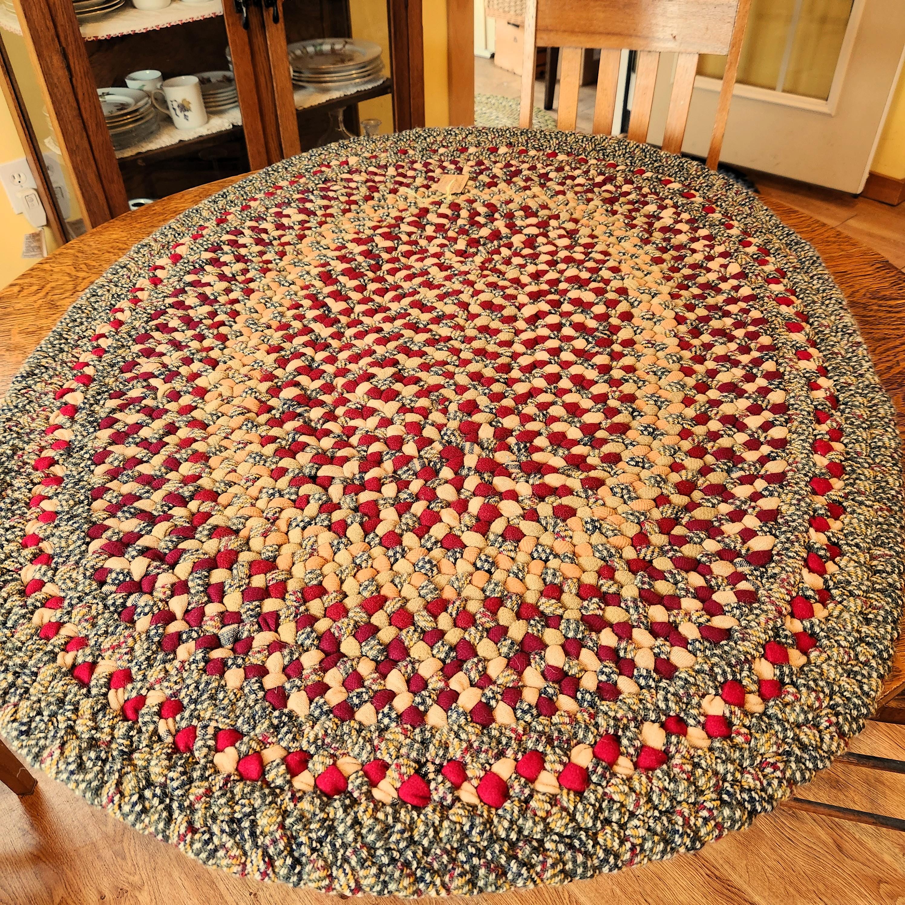 Hand-braided Oval Area Rug, Rustic Red Tweed, 34.5 X 47, - Etsy