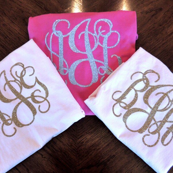 Vinyl Monogram Shirt - Etsy