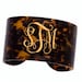 Monogrammed Tortoise Cuff Bracelet: Personalized Jewelry Gift - Etsy