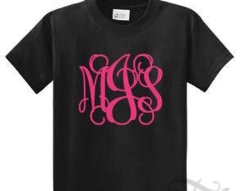 Monogram Youth Tee Kids Embroidered Monogram T-shirt Pigment - Etsy