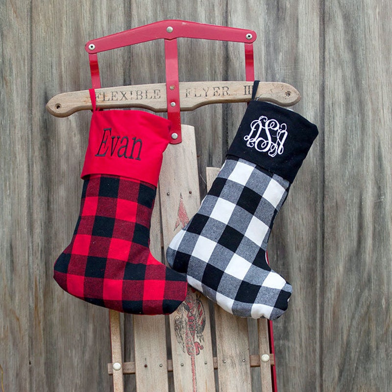 Plaid Stocking - Etsy